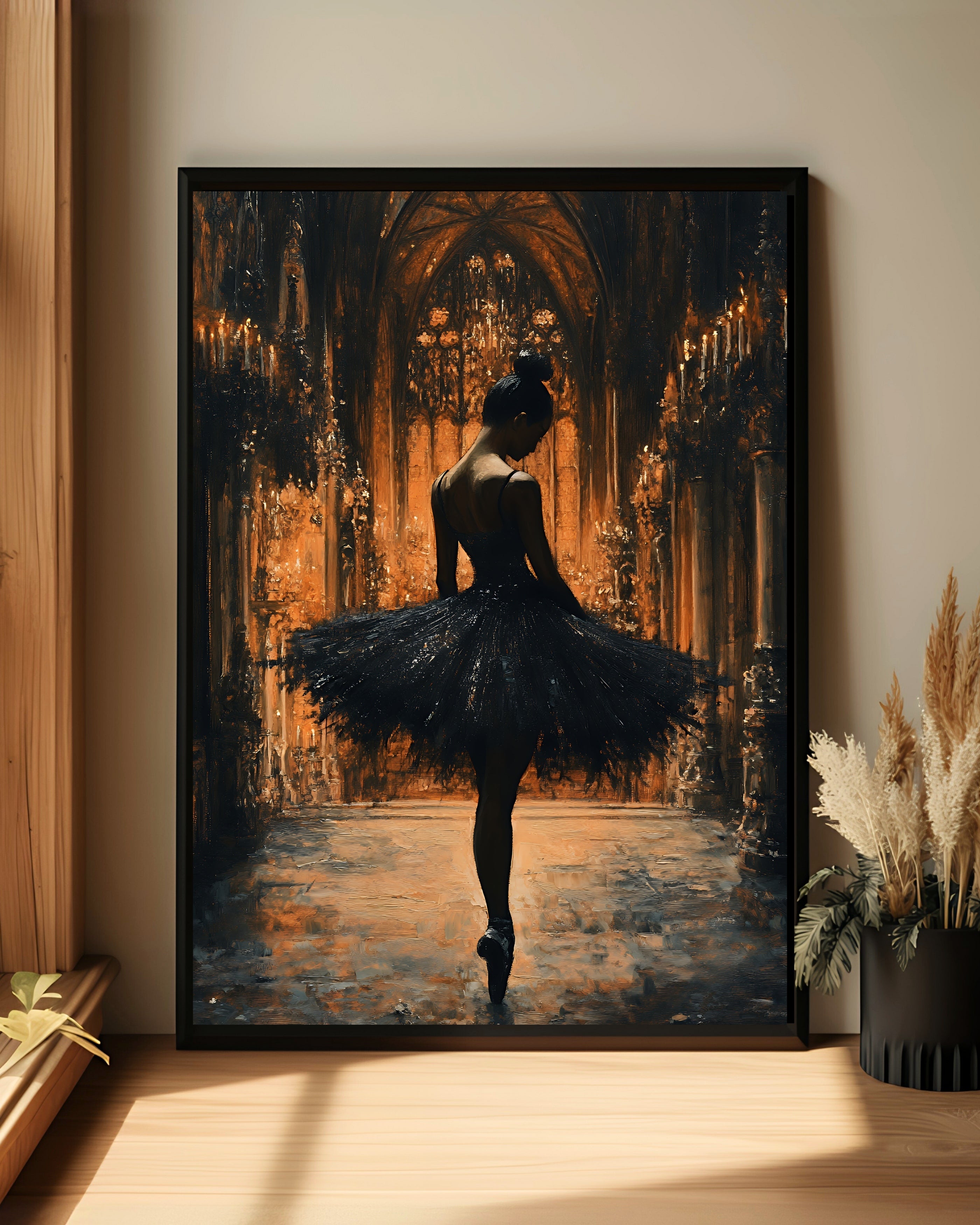 Dark Vintage Ballerina Print, Moody Gothic Ballet Art, Elegant Dancer ...